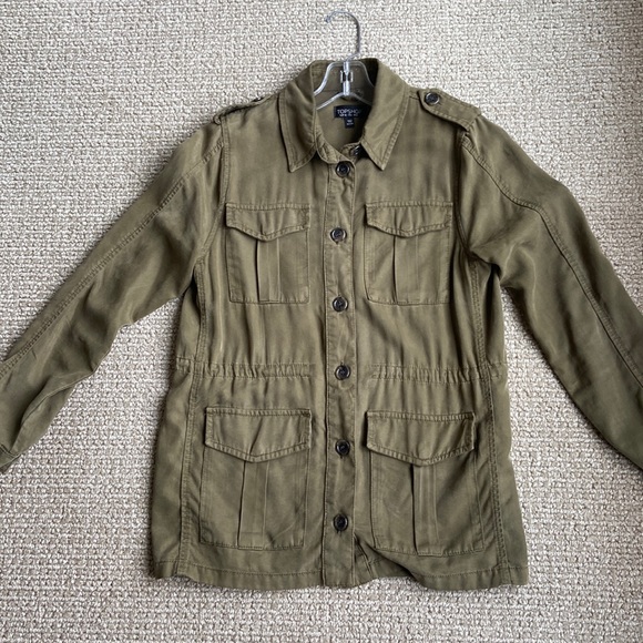 Topshop | Jackets & Coats | Topshop Army Olive Green Utility Jacket ...